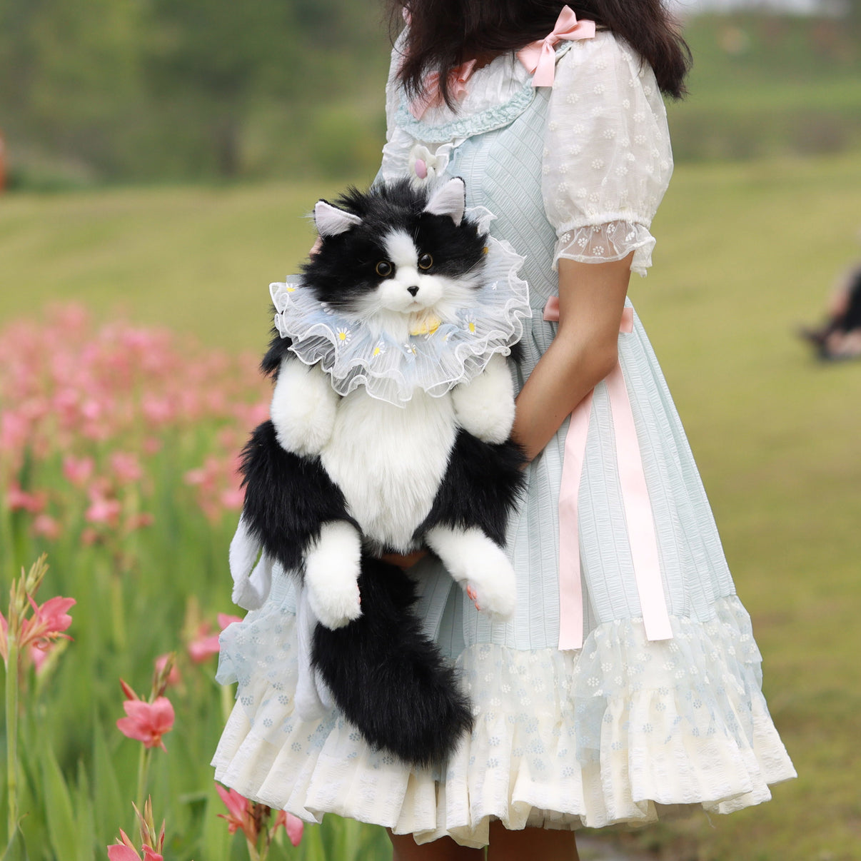 Chongker Stuffed Realistic Black Cat Shaped Backpack Women - Perfect F