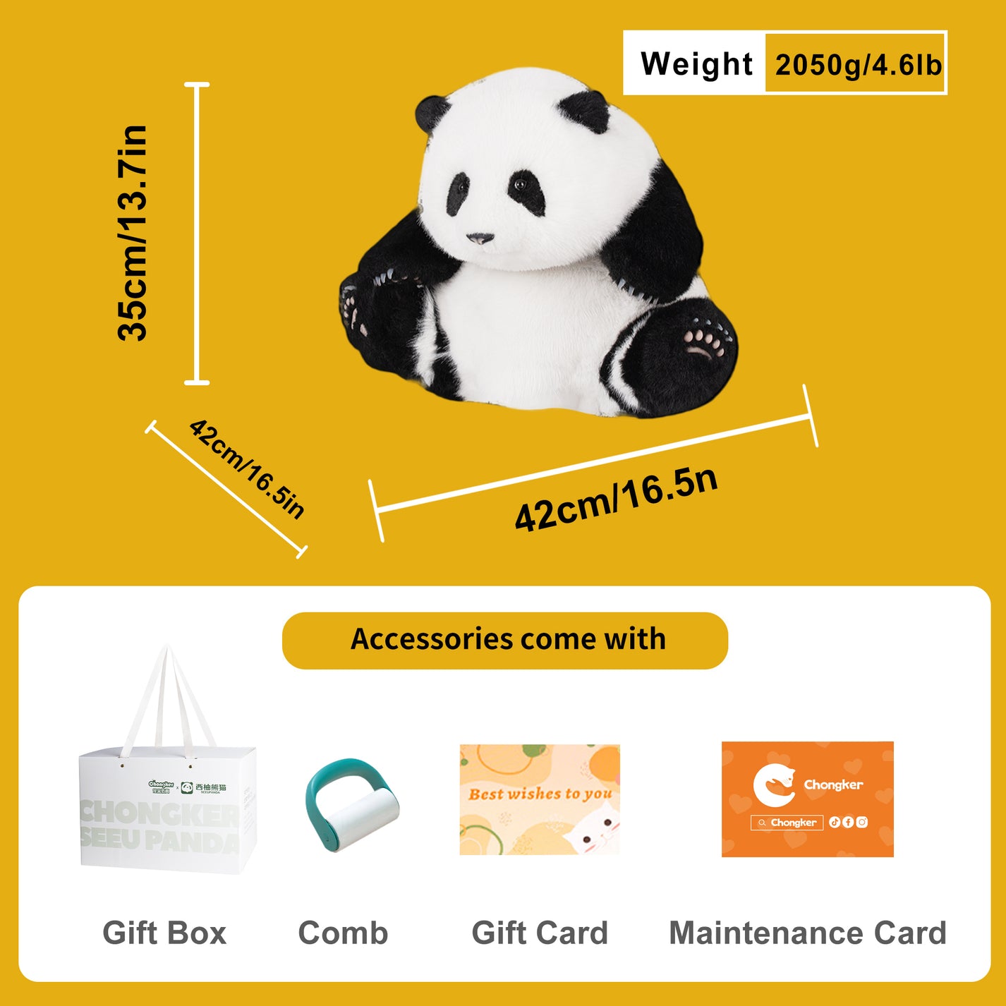 Panda Hehua 4.6lb Plush– Calm Companion Mindful Relax – Chongker